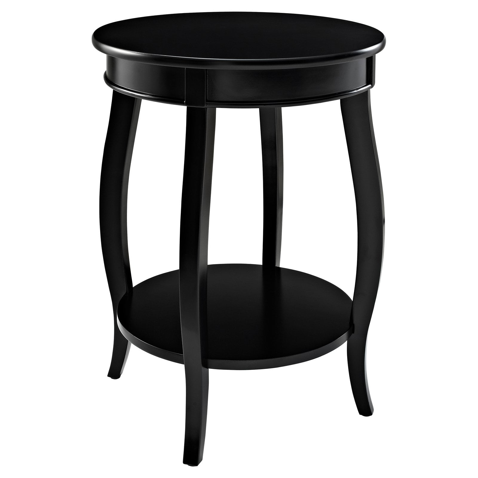 Powell Round Table with Shelf, Black - Walmart.com