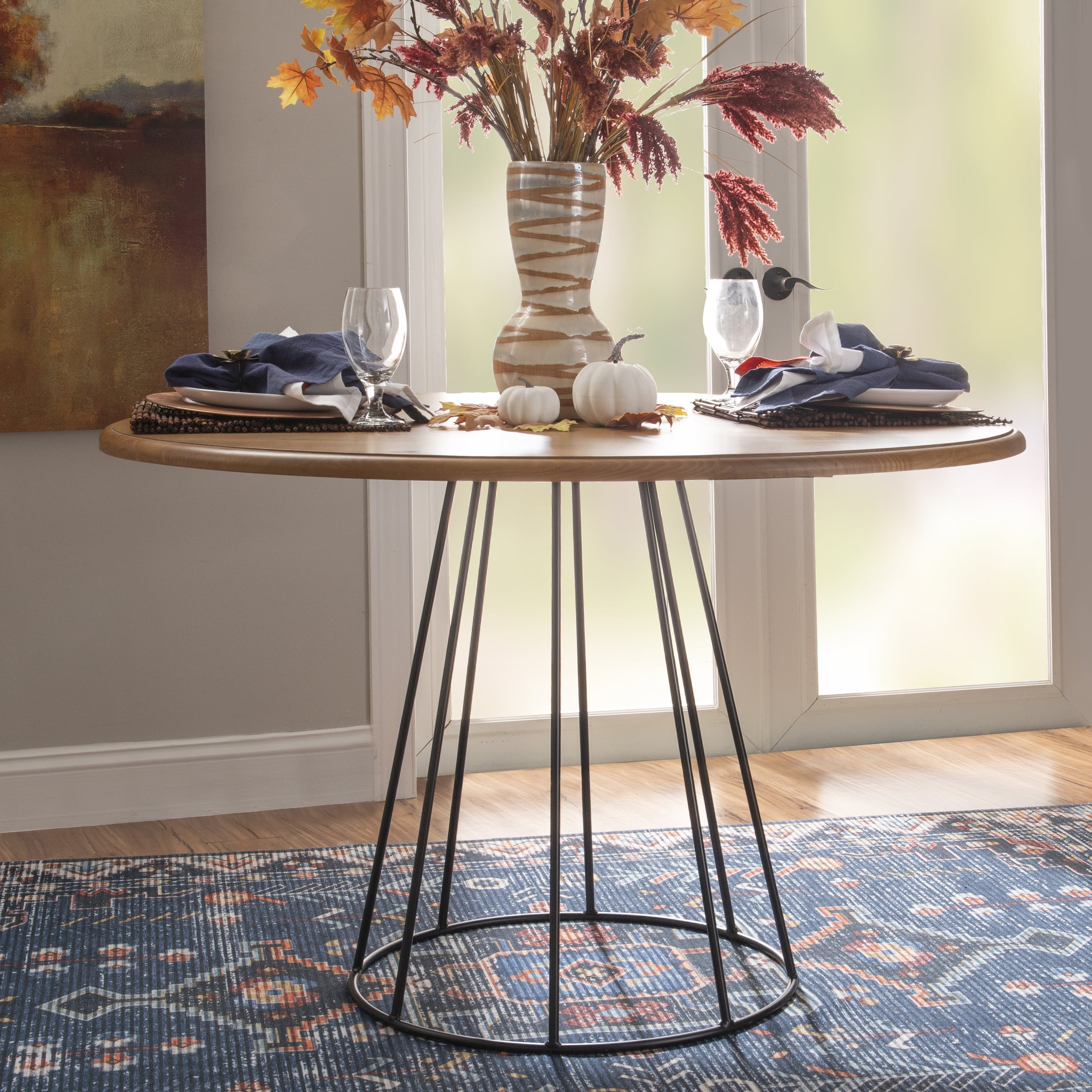 Powell Sadler Round Dining Table, 30" Table Height, Rustic Honey ...
