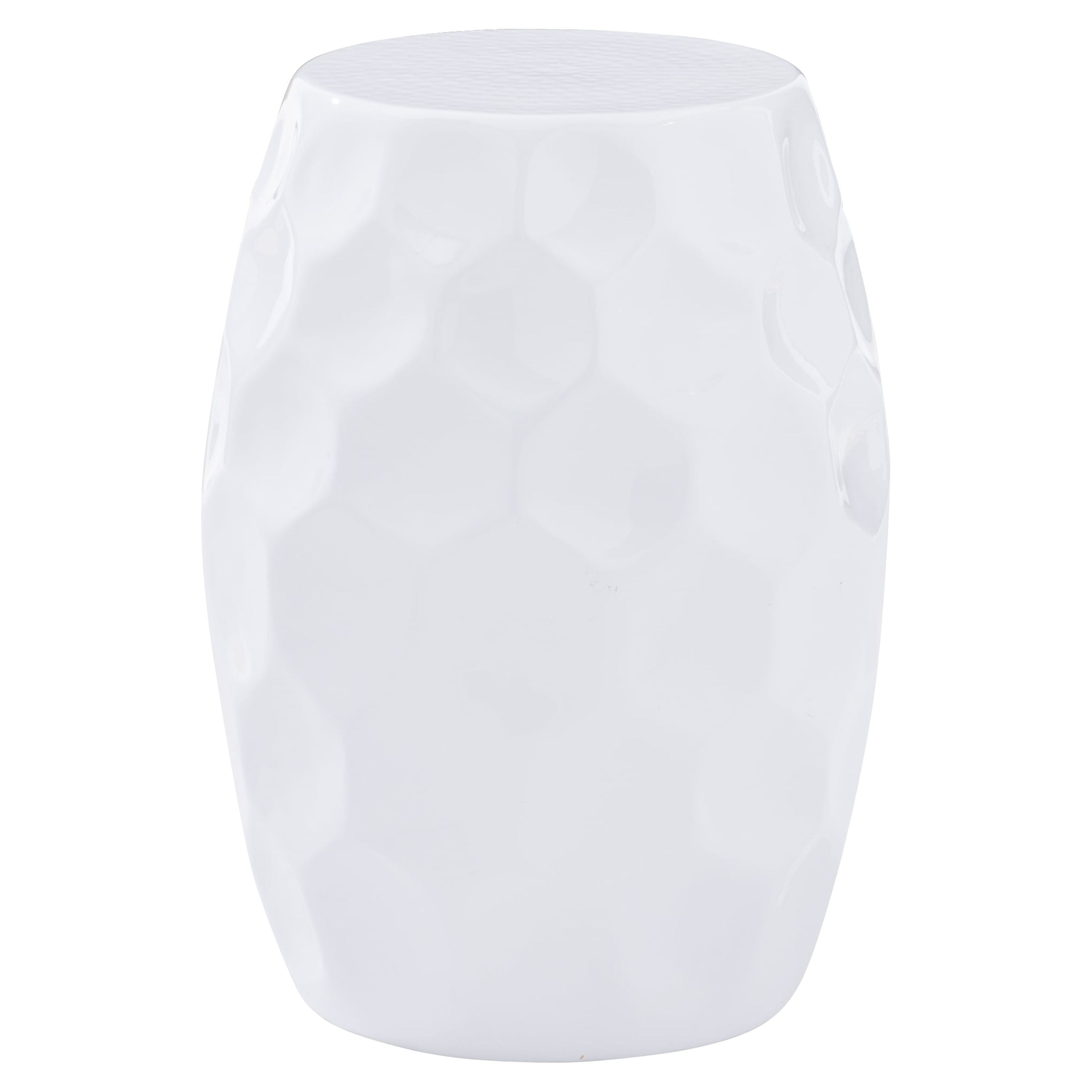 Powell Shawna Compact Textured White Aluminum Side Table, 19in Tall ...