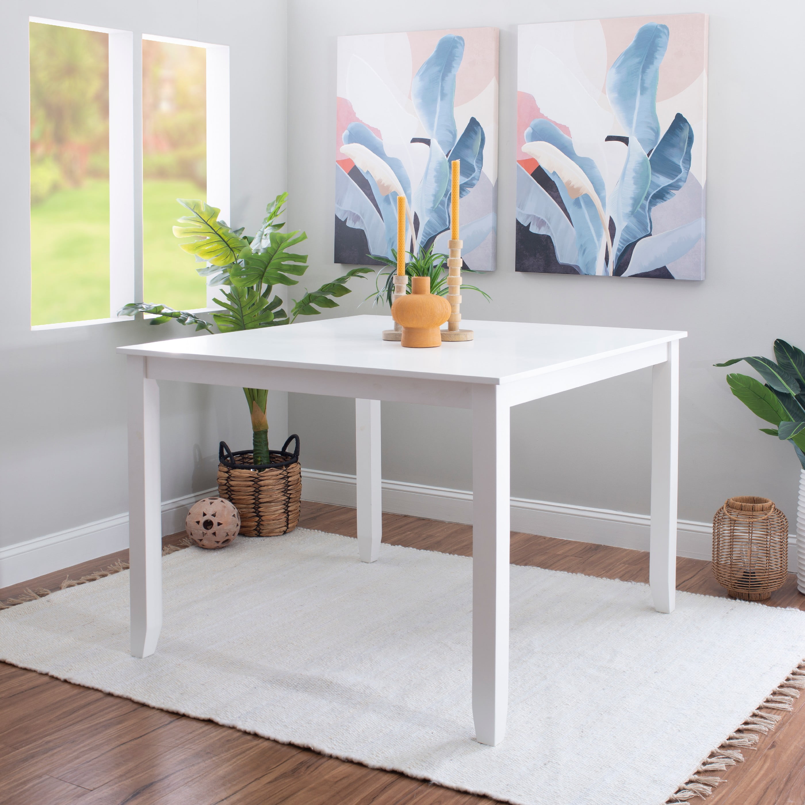 Powell Stacie Square Counter Height Dining Table, White - Walmart.com