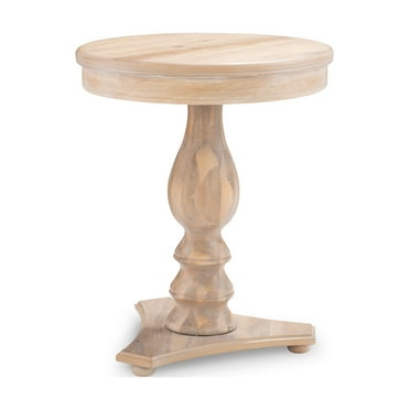 Roundhill Furniture Wooden Rene Round Pedestal End Table in Espresso ...