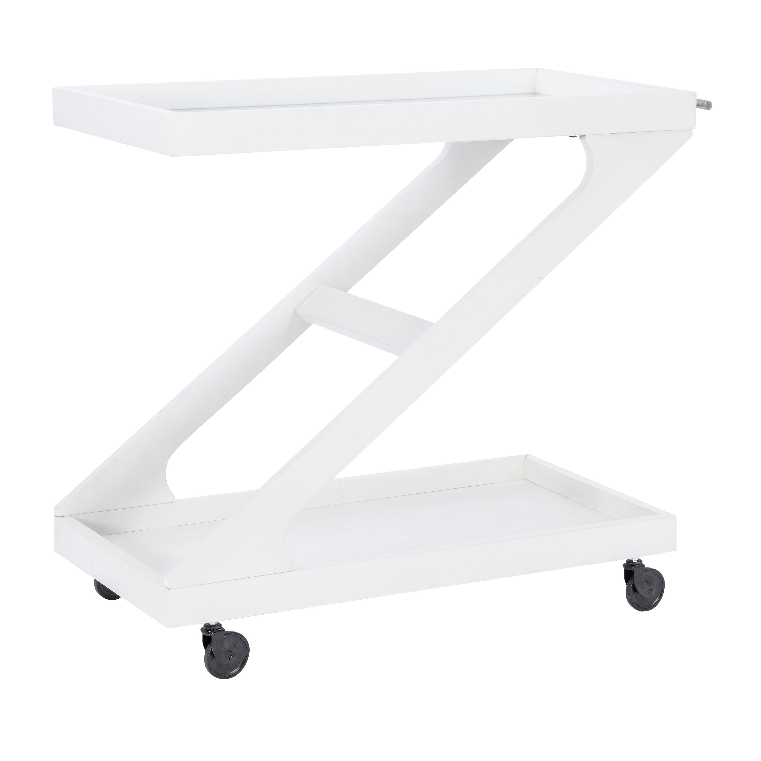 Free Shipping! Powell 2-Tier Rolling Bar Cart with Glass Top, Antique ...