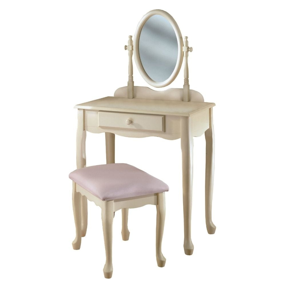 Powell Vanity, Mirror & Bench, Off-White - Walmart.com