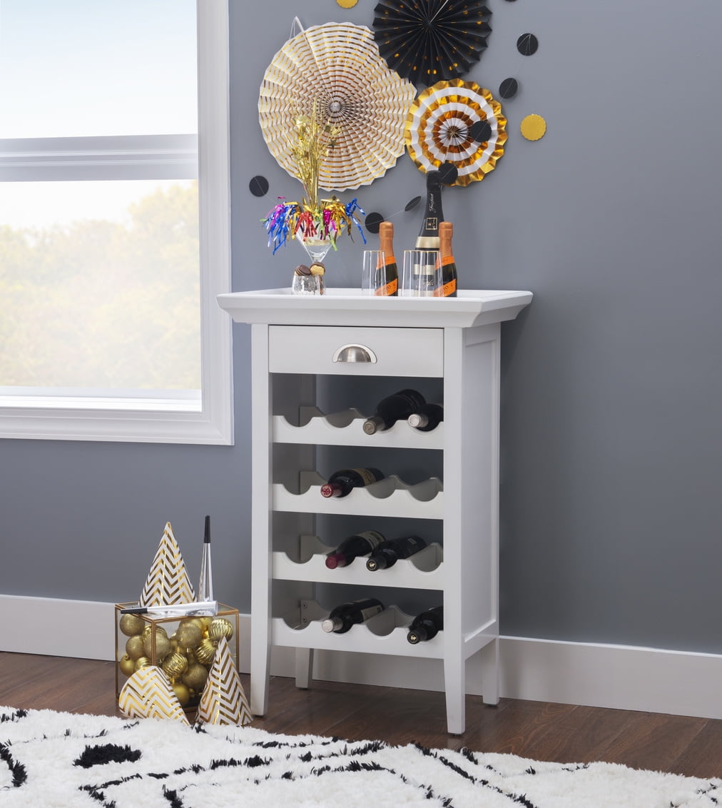 Powell Wickliff White Wine Rack Cabinet With Removable Tray - Walmart.com