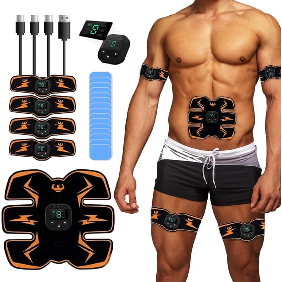 Power ABS Stimulator: Wearable Core Exerciser Pad Rechargeable Fitness ...