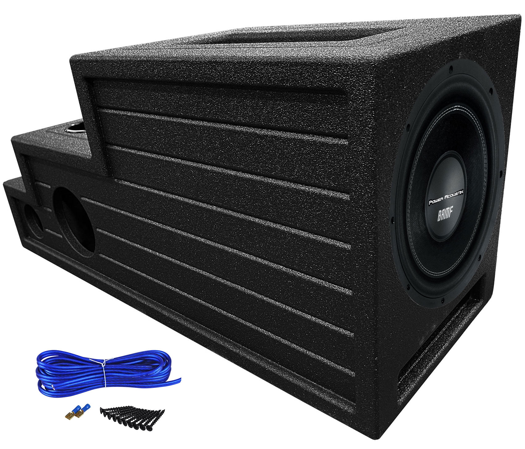 Power Acoustik 12" Subwoofer+Vented Bed Lined Center Console Sub Box ...