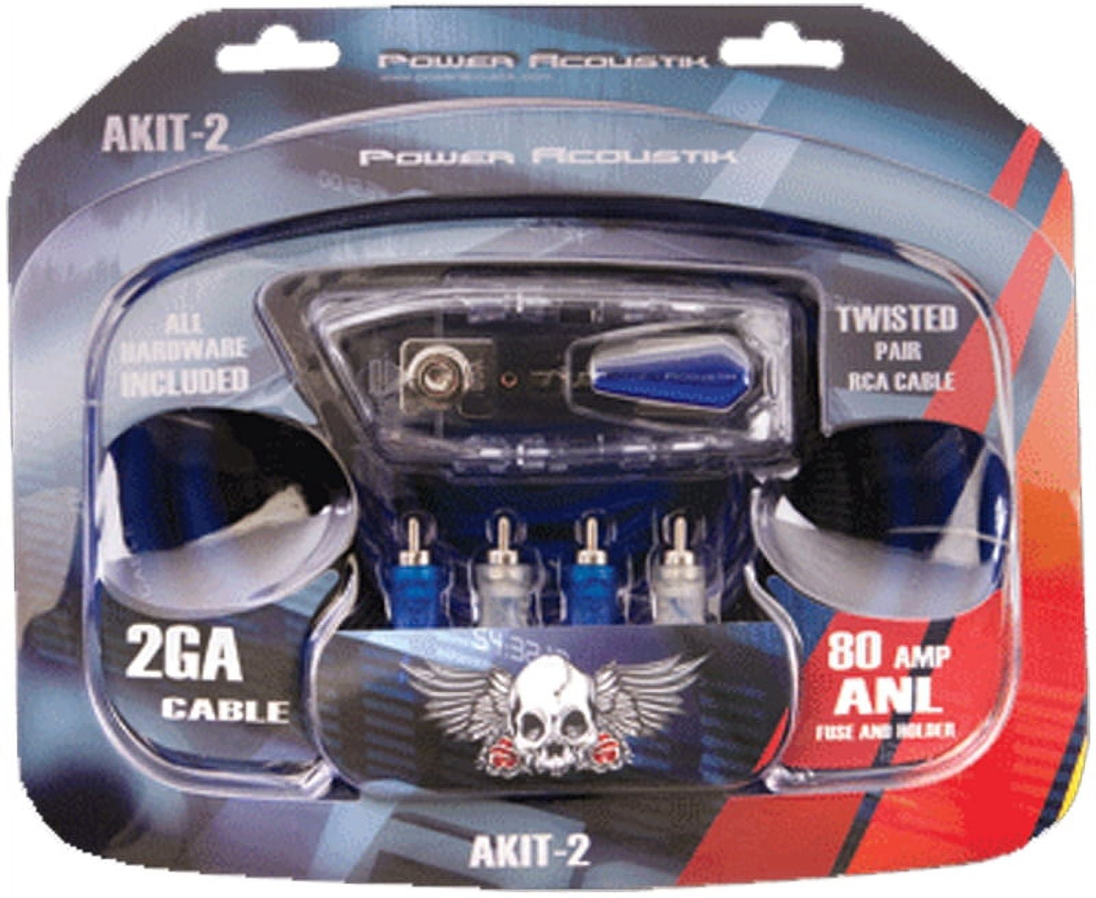 Power Acoustik AKIT-2 Complete Car Audio Amplifier Installation Kit 2 ...