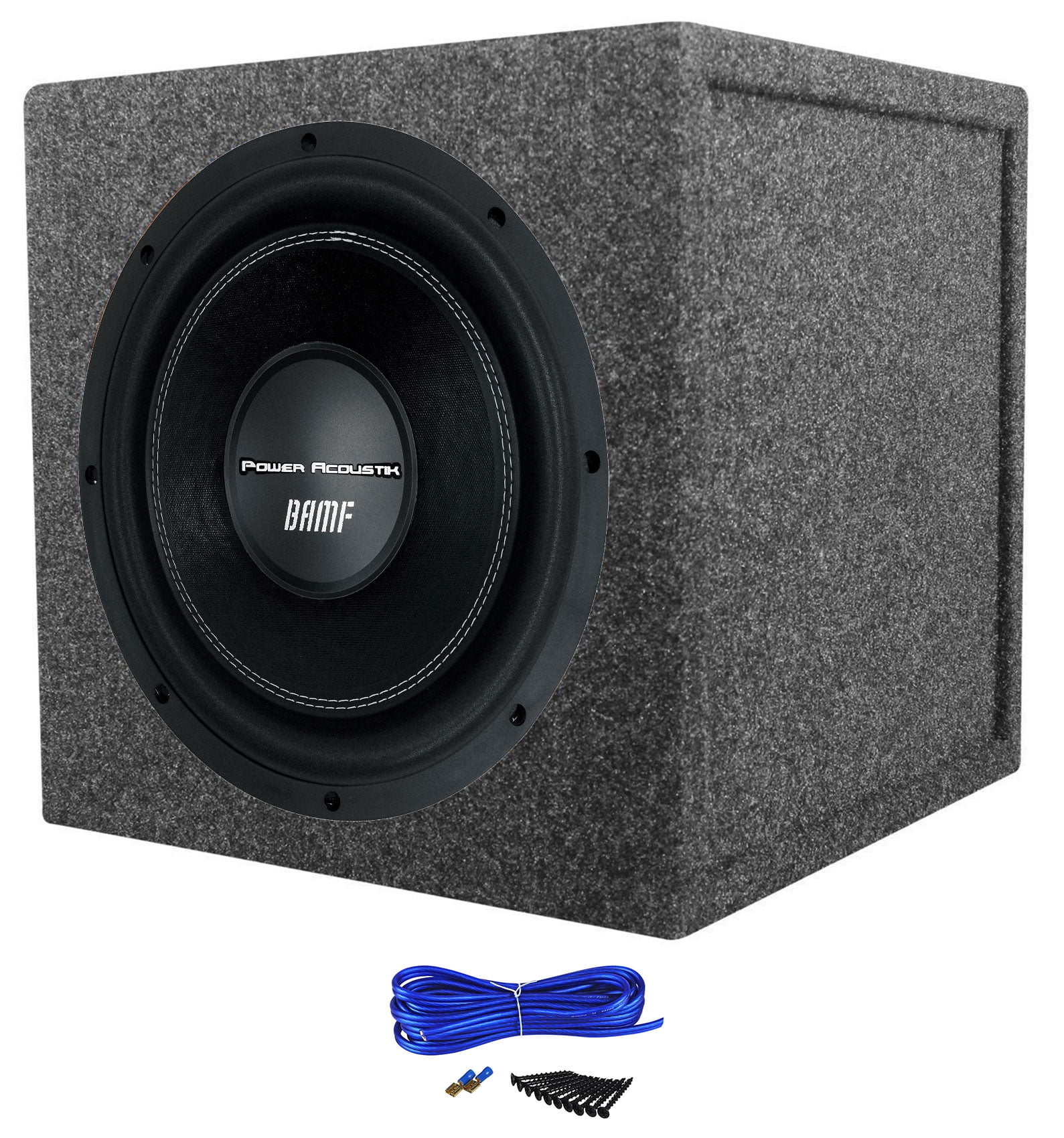 Power Acoustik BAMF-122 12" 3500w Car Audio Subwoofer+Sealed Sub Box ...