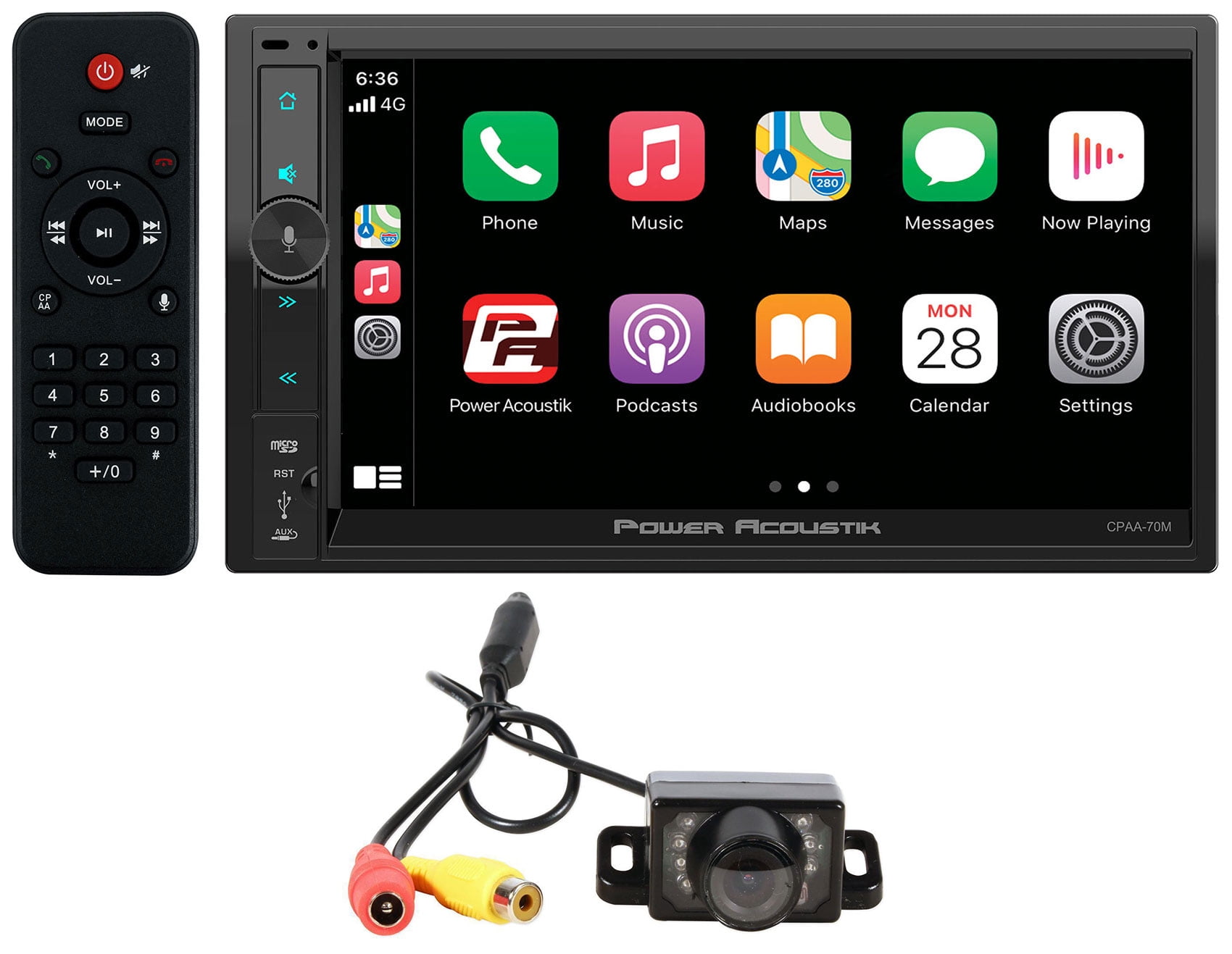 Power Acoustik CPAA-70M 7" Carplay/Android/Bluetooth Car Monitor ...
