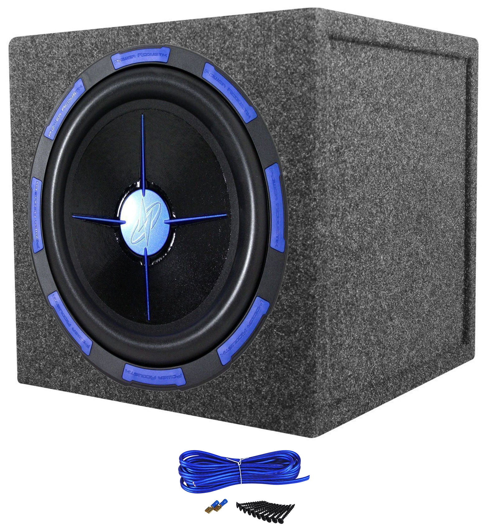 Power Acoustik MOFO-122X 12" 2700w Car Audio Subwoofer+Sealed Sub Box ...