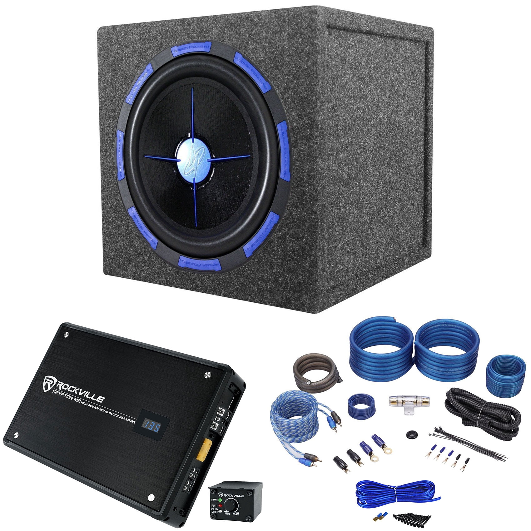 Power Acoustik MOFO-122X 12" 2700w Subwoofer+Sealed Box+Mono Amplifier ...