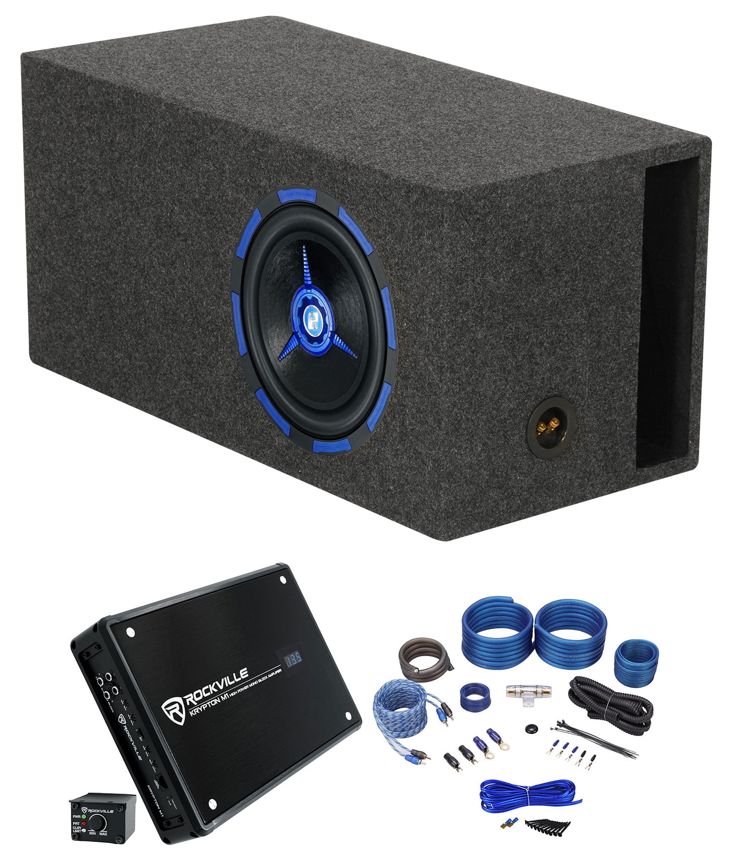 Power Acoustik MOFOS-12D2 12" 2500w Subwoofer+Vented Box+Mono Amplifier ...