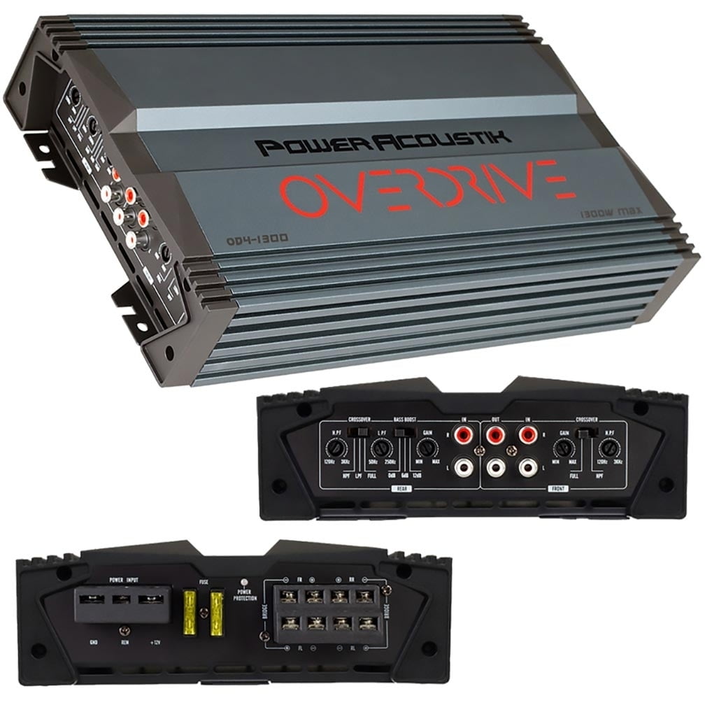 Power Acoustik OD4-1300 1300W Car Amplifier, 4-Channel, Class A/B, High ...