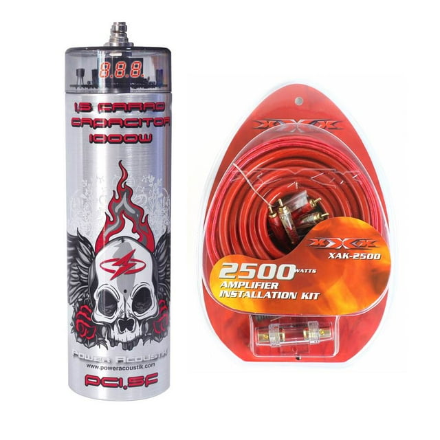 Power Acoustik 1.5F Digital Car Audio Capacitor & 4 Gauge Amp Install ...
