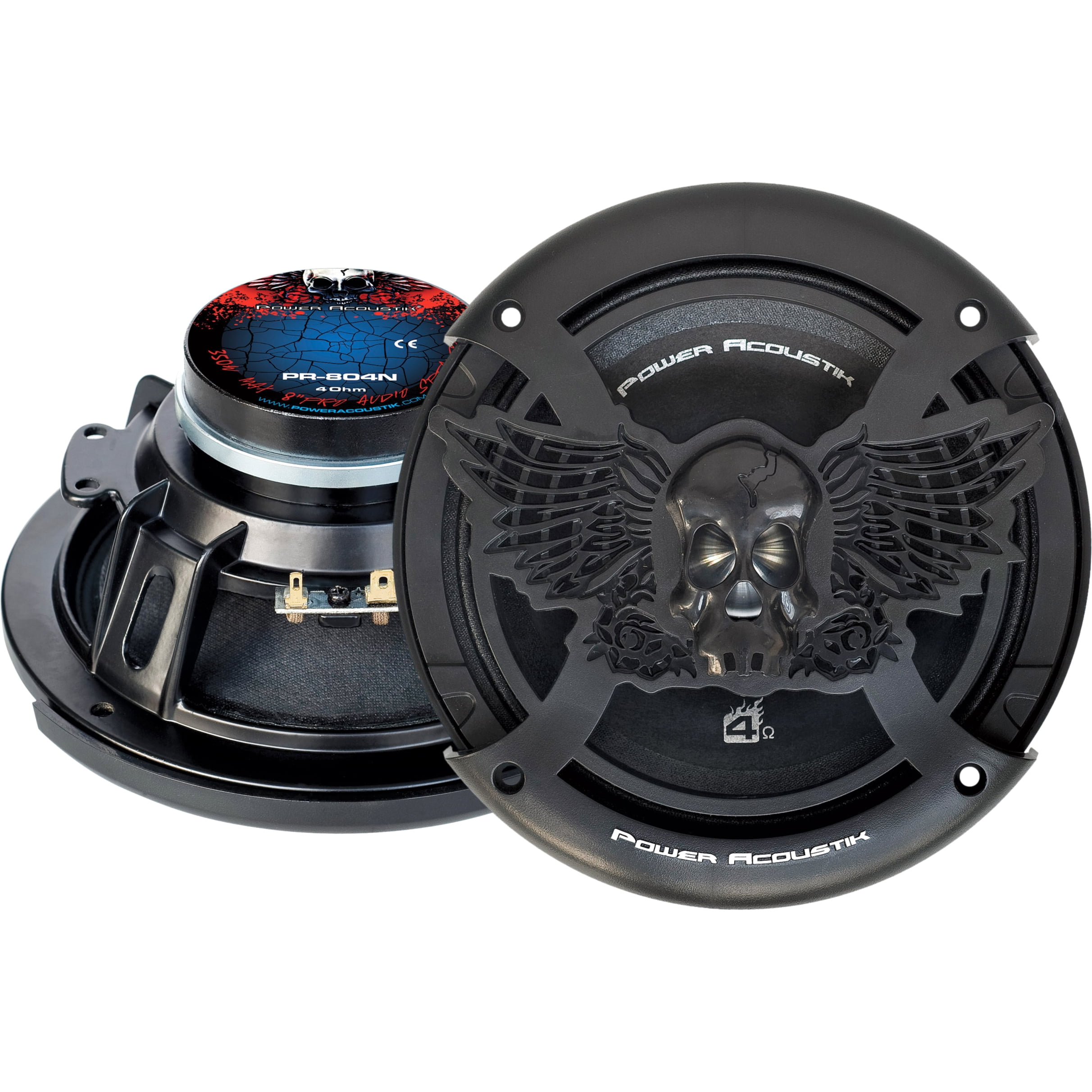 Power Acoustik PR.804N 350 Watt 8" Pro Audio Entertainment A/V Input ...