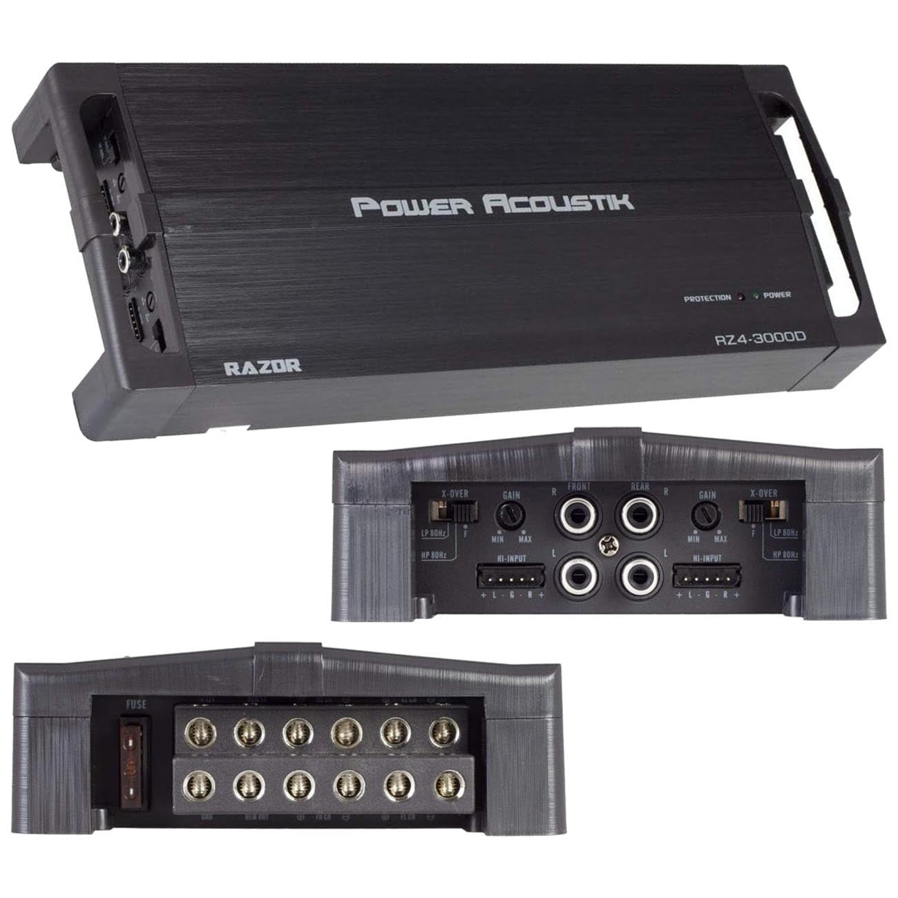 Power Acoustik RZ4 3000D Class D Monoblock Amplifier 3000 Watts Black 4 ...