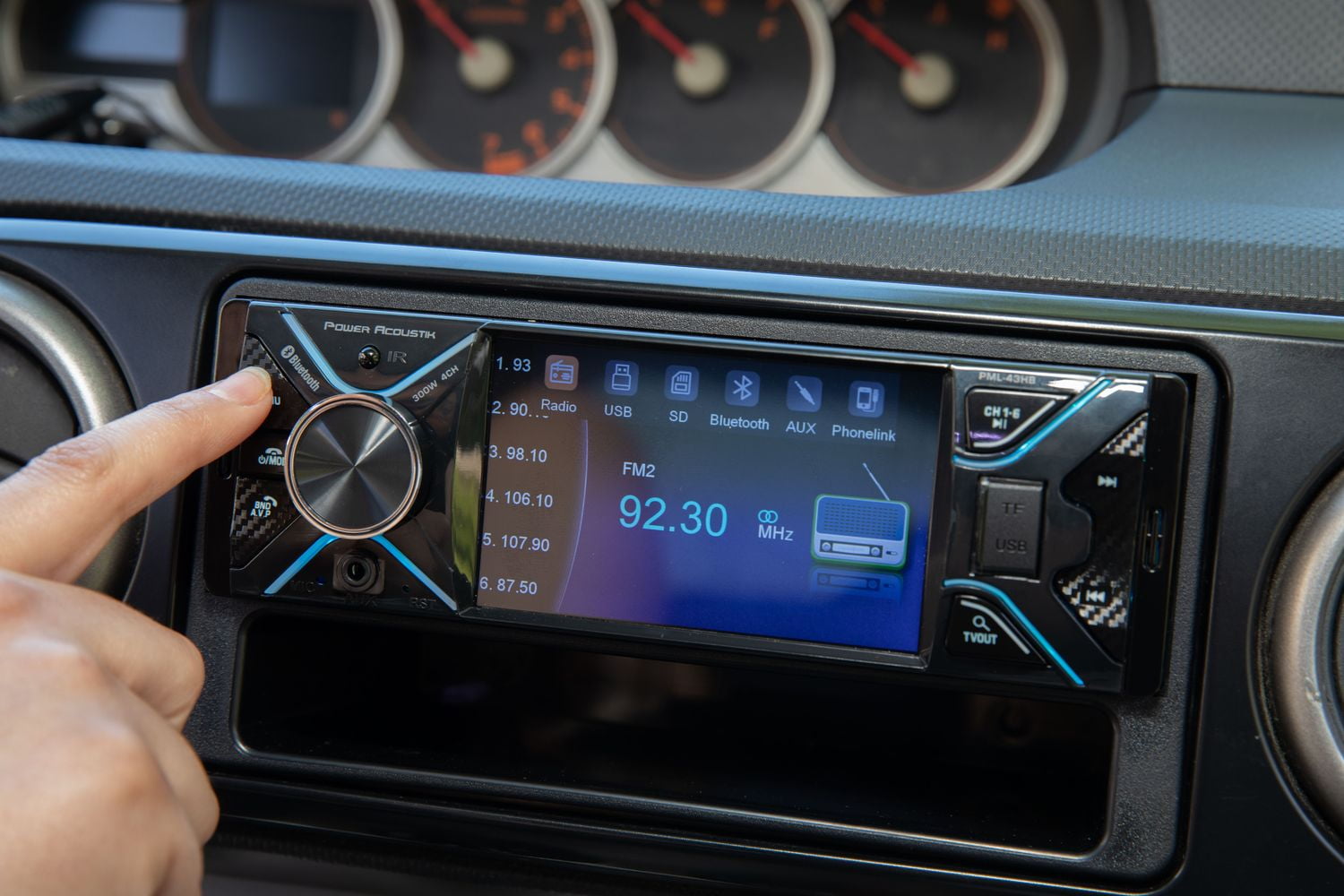 Power Acoustik Single DIN Car Stereo, Head Unit Audio Radio | 1080P ...