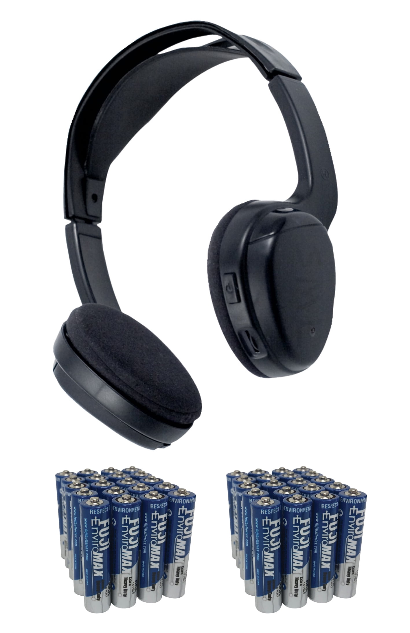 Power Acoustik Wireless Noise-Canceling Over-Ear Headphones, Black ...