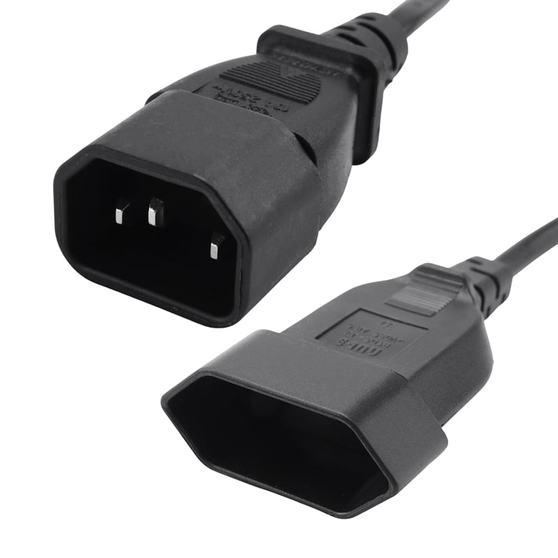 Power Adapter Cord , IEC 320 C14 Male Plug to European CEE 7/16 2Pin Female Cable for UPS PDU ...