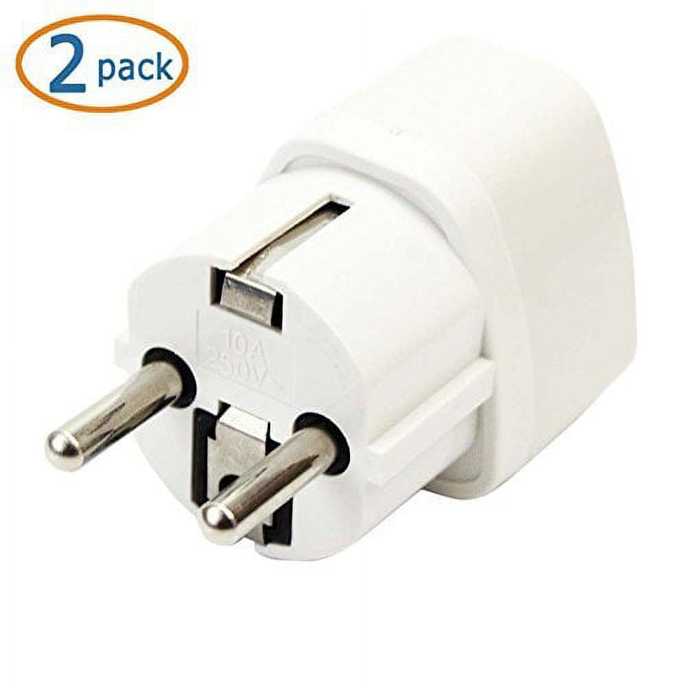 Power Adapter, WOVTE® Grounded-Euro Heavy-Duty Power Converter Adapter ...