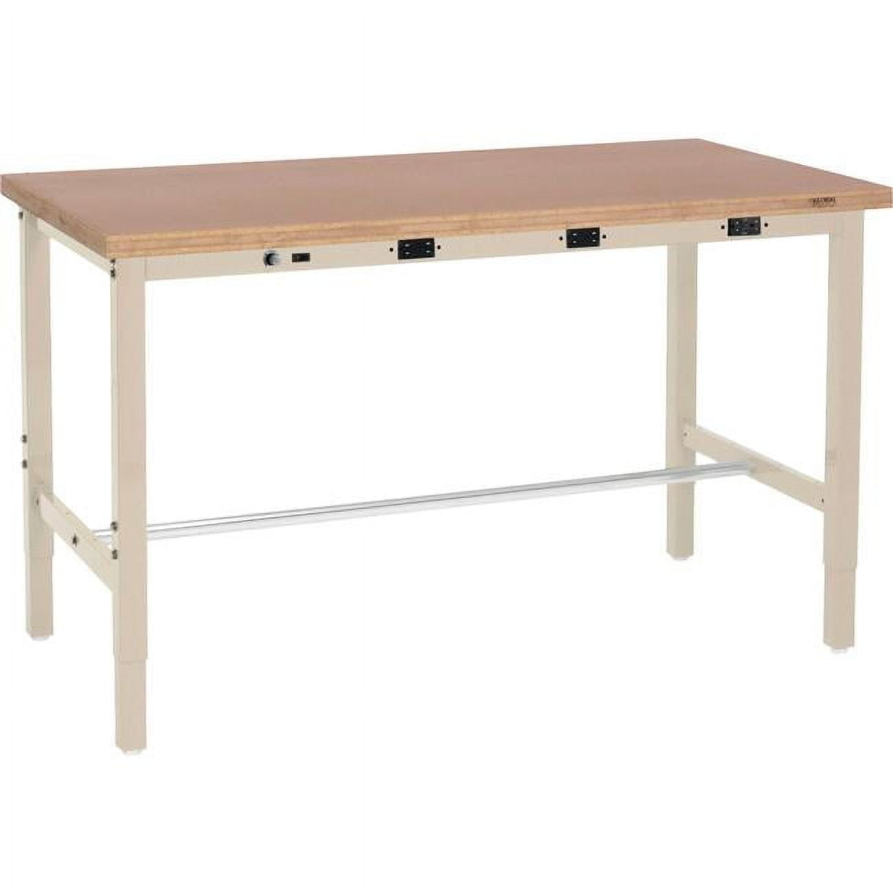 Power Apron, Shop Top Square Edge Adjustable Height Workbench - Tan ...