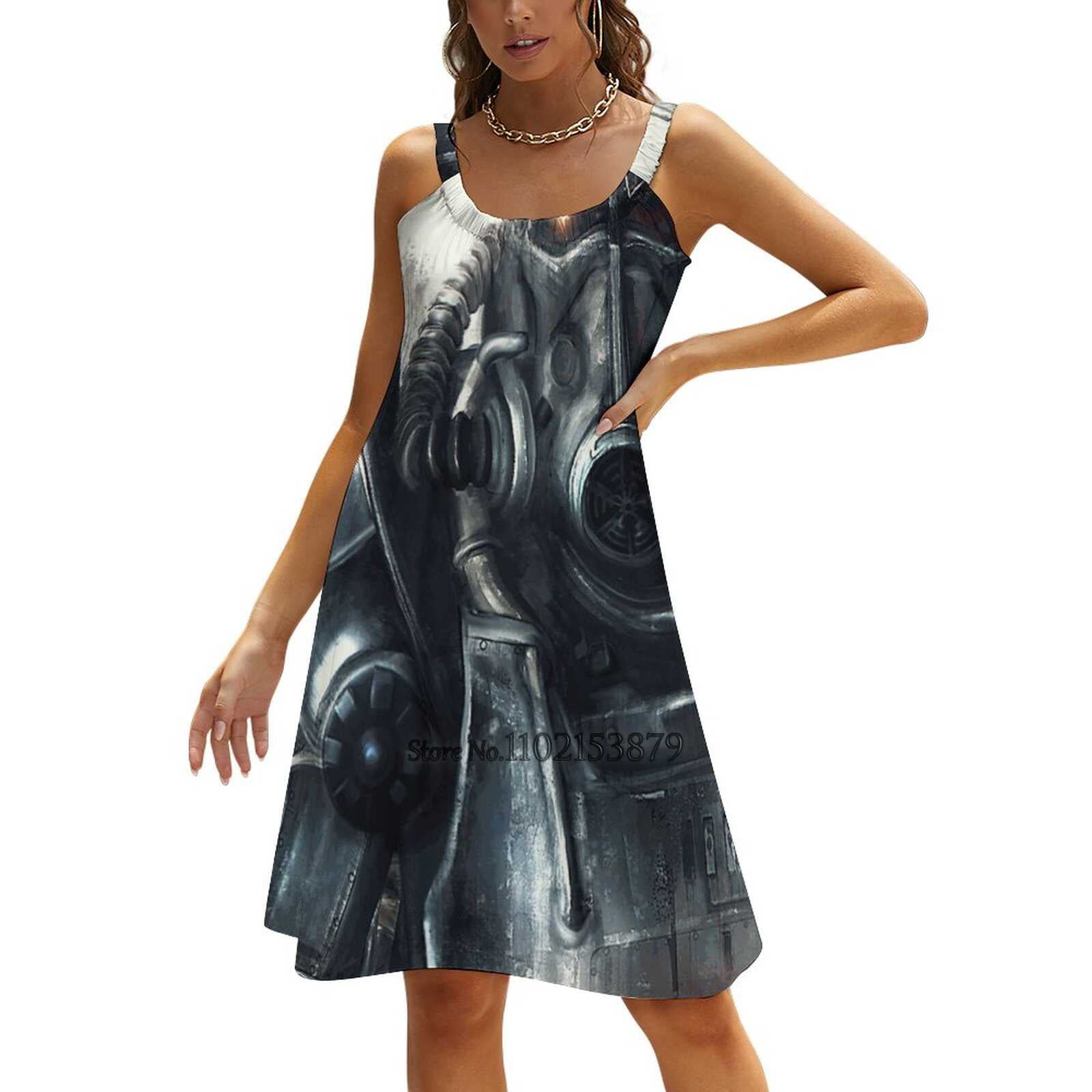 Power Armor Square Neck Dress Back Lacing Backless Dress Elegant Beach ...