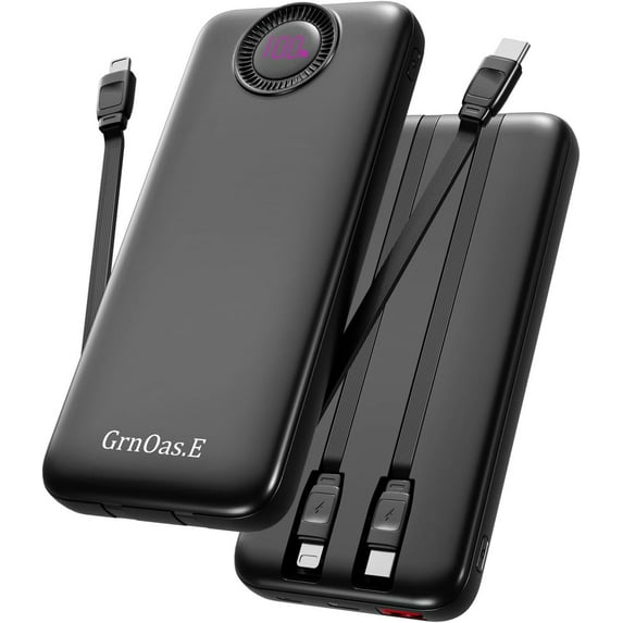 Power Bank,10000mAh 22.5W Max Portable Charger Built in Cables，4 ...