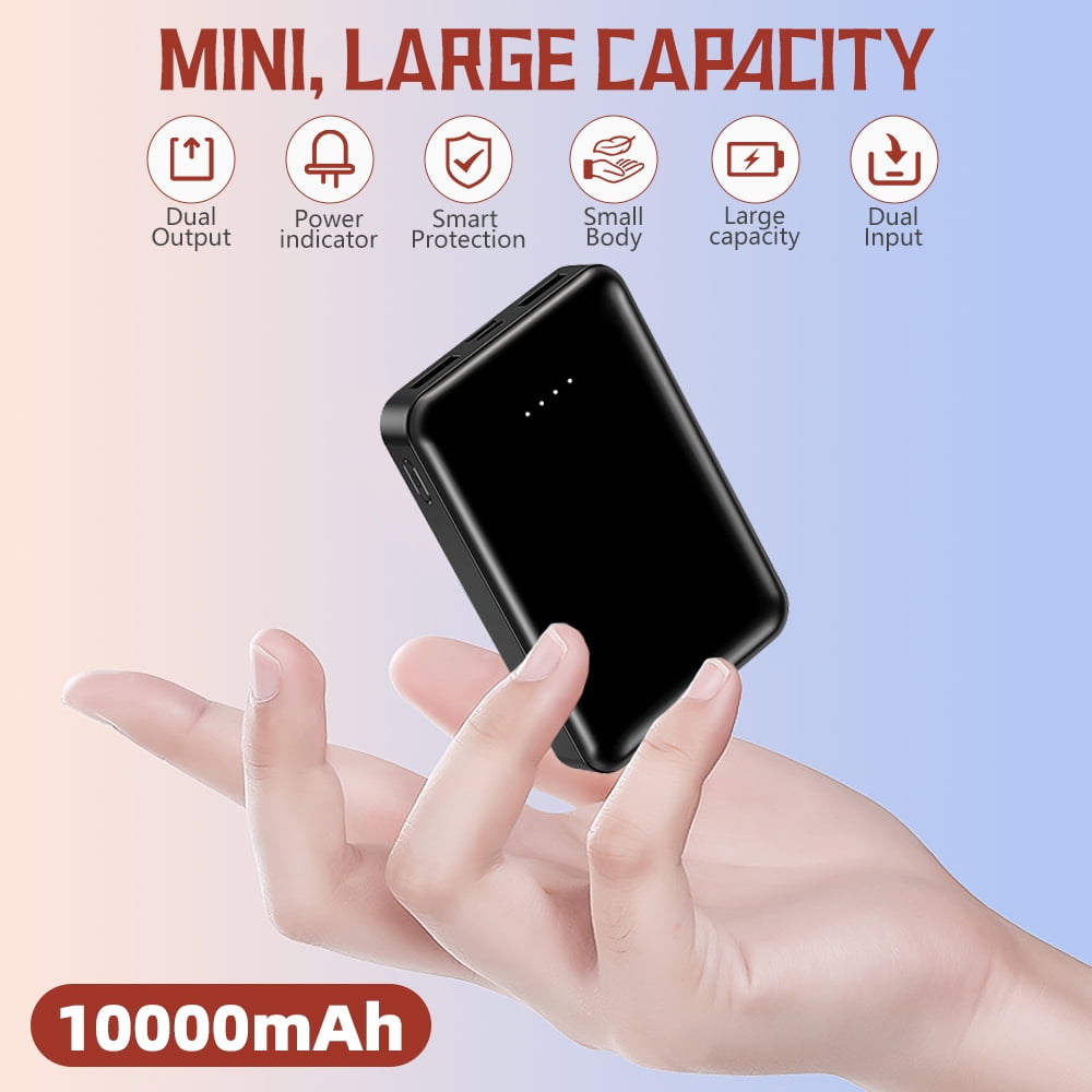 Power Bank,DFITO 10,000mAh Portable Charger with 2 Outputs, PD 20W Fast ...