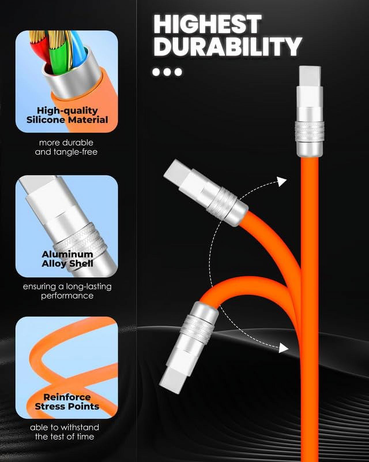 Power Bank Friendly Cable Short Usb Charging Cable Thick Silicone ...