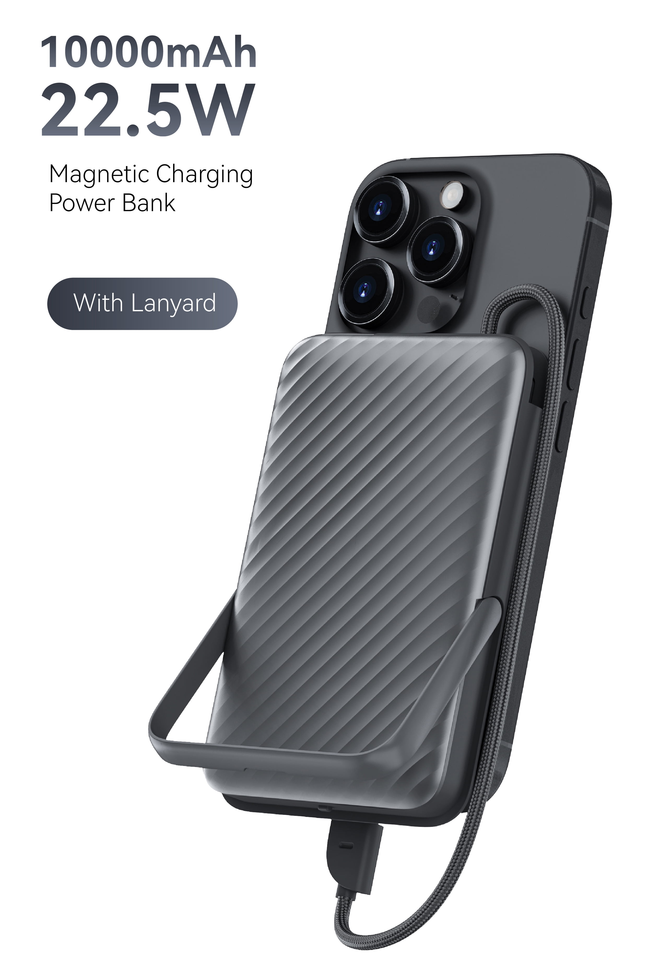 Power Bank, Portable Charger, 10000mAh Wireless Power Bank with LED ...