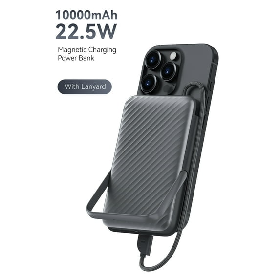 Power Bank, Portable Charger, 10000mAh Wireless Power Bank with LED Display, Magnetic Power Bank ...