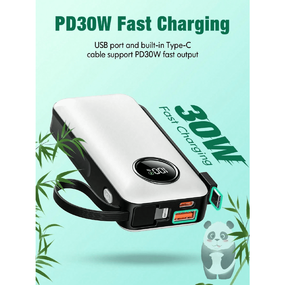 Power Bank, Portable Charger, 15000mAh PD 30W Fast Charging, Built In ...