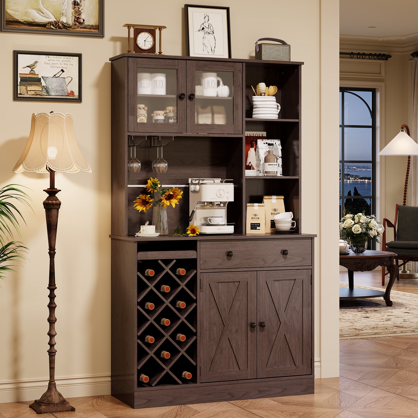 Power Bar Cabinet with Outlets & USB - Industrial 72" Tall Wine Storage ...