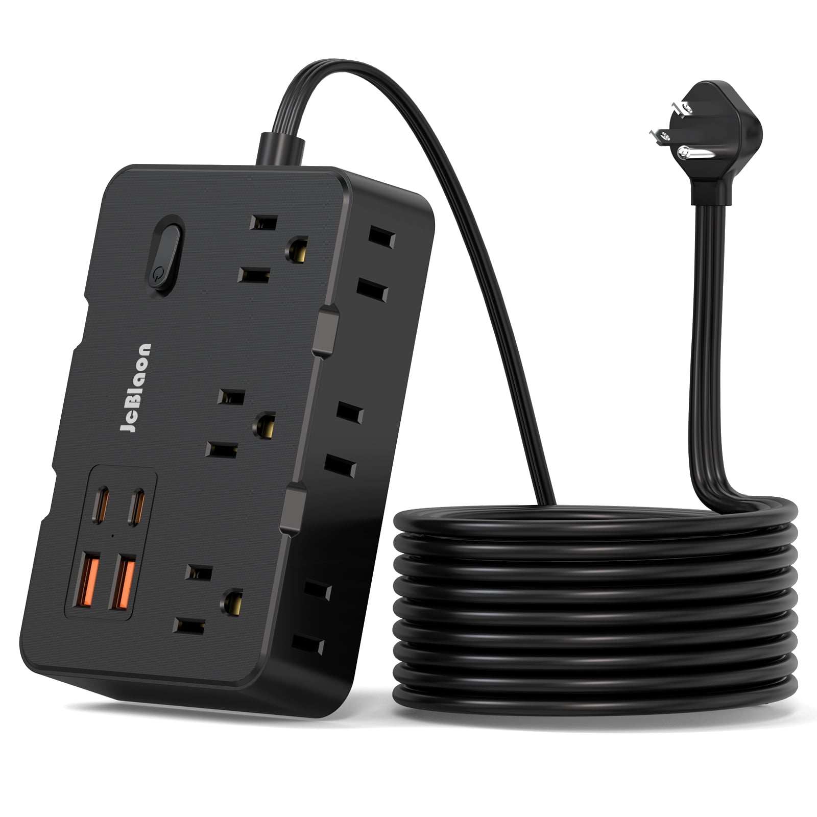 Power Bars with Surge Protector, Power cord Flat Plug Extension Cord 5 ...