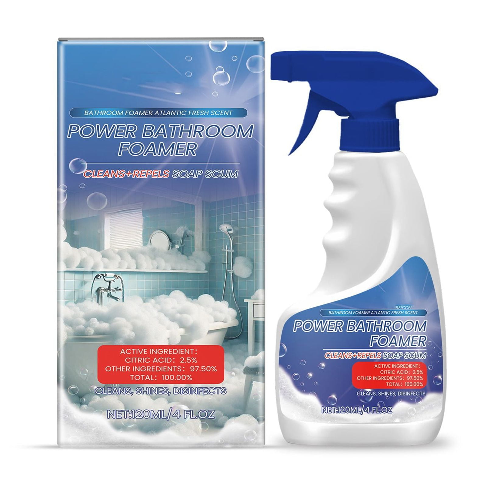 Bathroom Foam Cleaner For Bathtub Tile And Water Stain Removal 120Ml ...