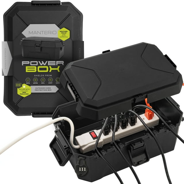 Power Box – IP55 Weatherproof Cord Connection Box – Heavy-Duty Outdoor ...