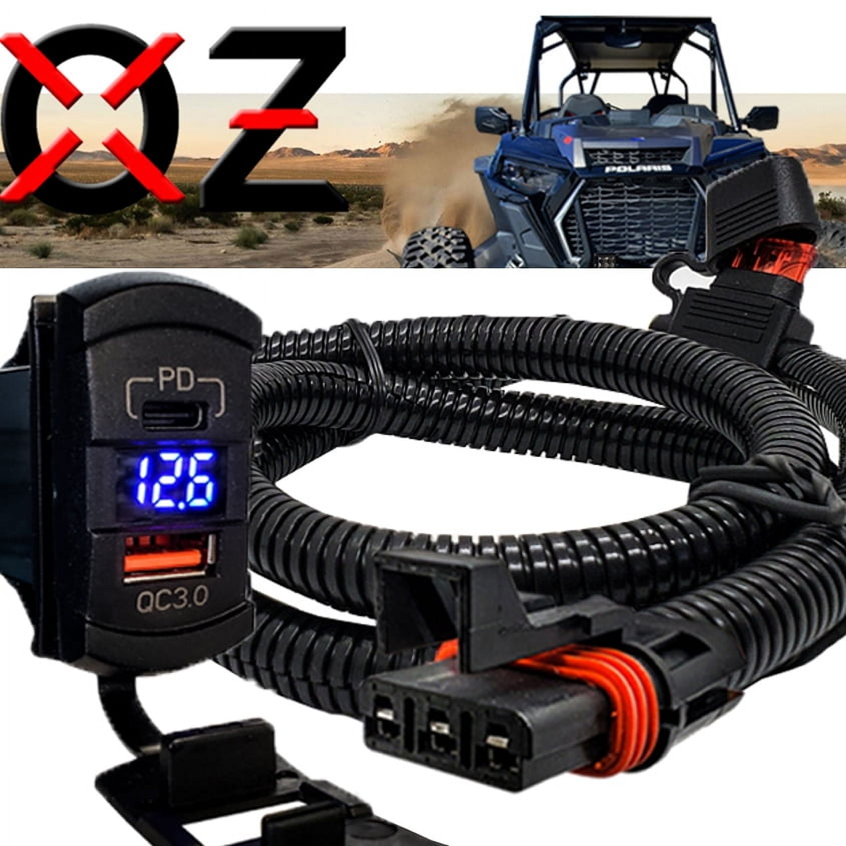 Power Bus Bar Plug Harness Dual USB Port QC 3.0 USB-C PD with Digital ...