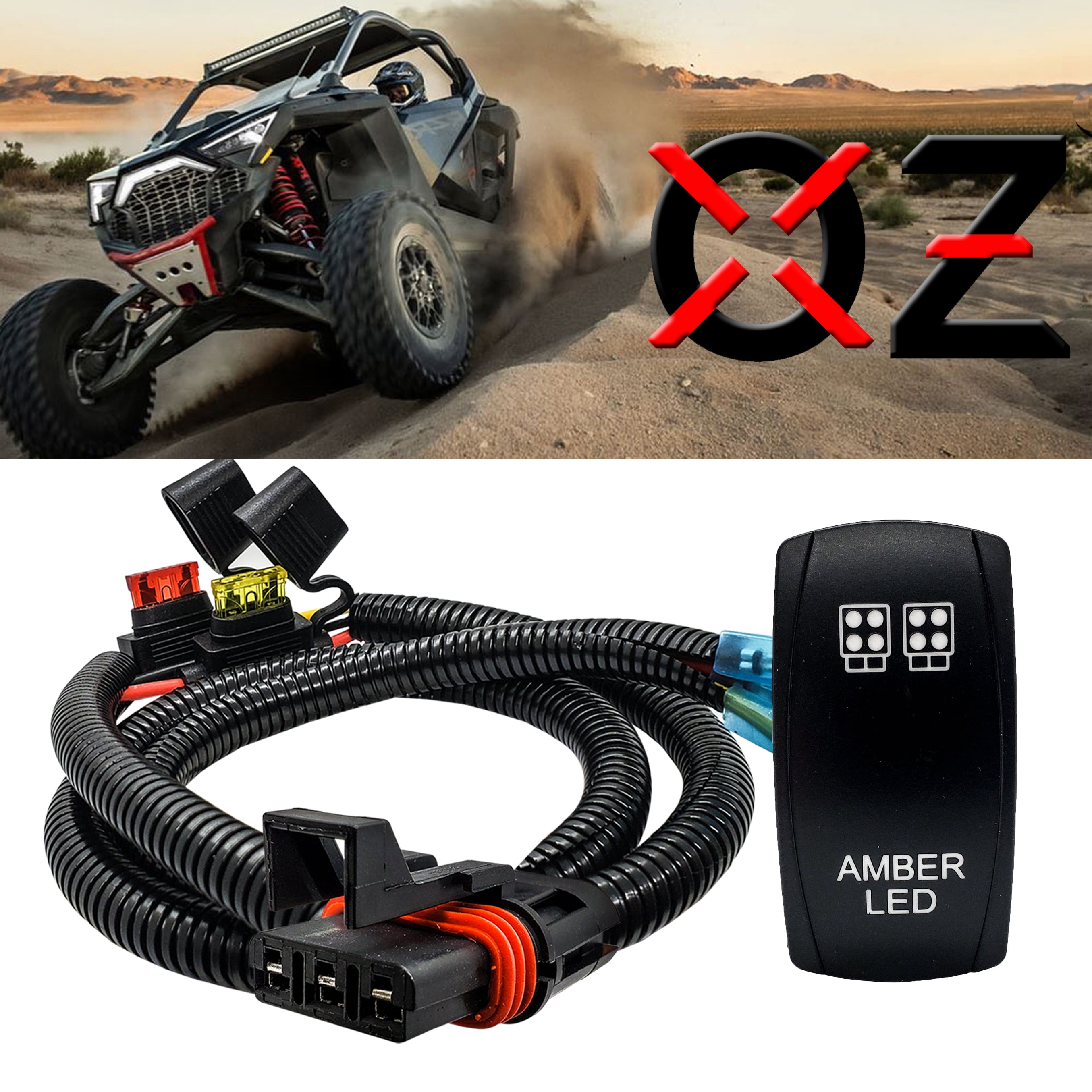 Power Bus Bar Plug Wire Kit with On/Off Rocker Switch for Amber LED ...