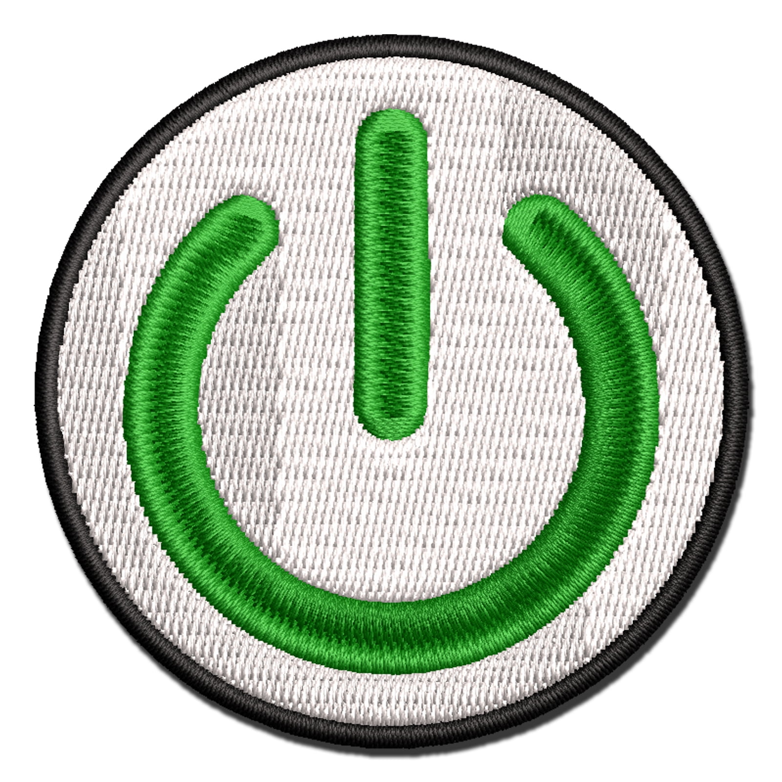 Power Button Symbol On Off Applique Multi-Color Embroidered Iron-On ...
