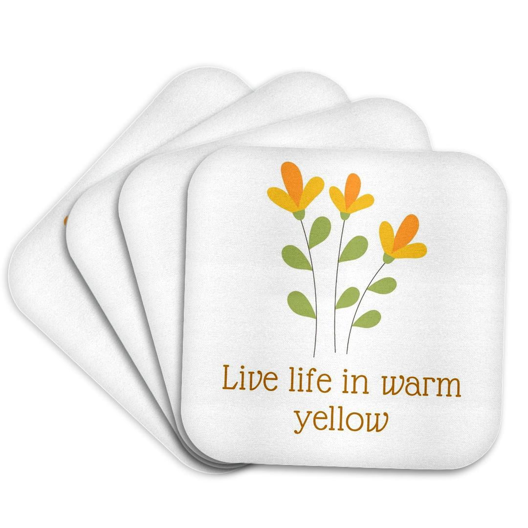 3drose, Power Button with Flowers, Set of 4 Coasters - Soft - Walmart.com