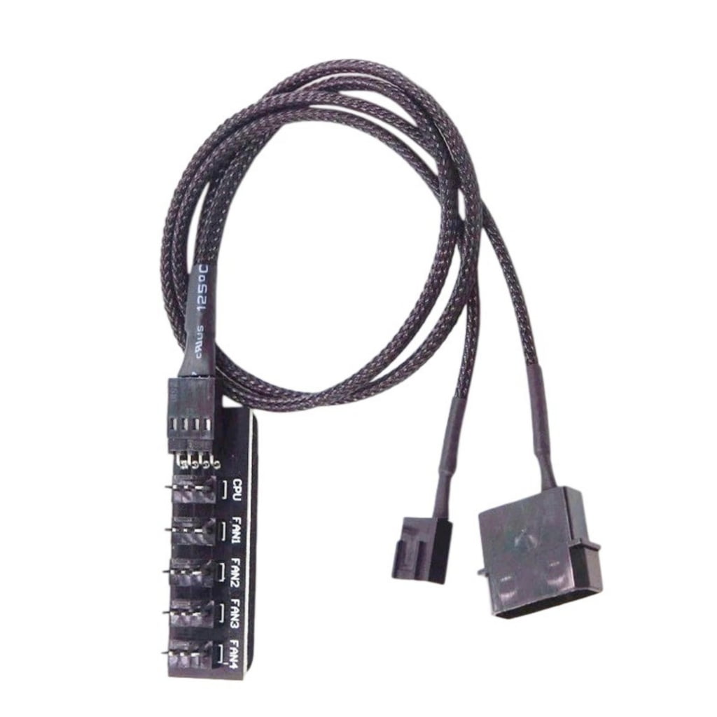 Power Cable Hub Splitter Adapter 1 to 5 4Pin CPU Coolers Case Chasis ...