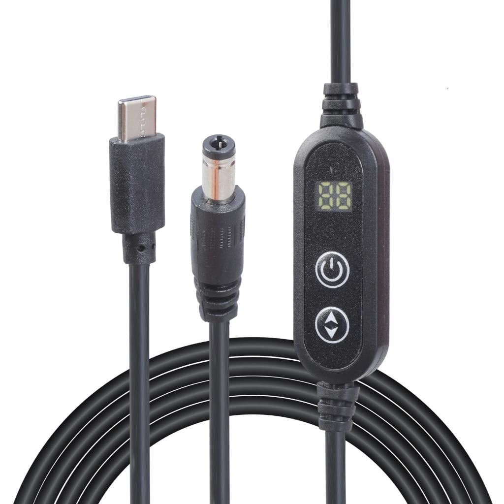 Power Cable Type C to 5.5mmx2.1mm Male Power Cord 5V 9V 12V 15V 20V for ...