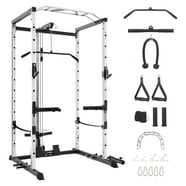 EonfitOmni Power Cage Squat Rack for Home Gym with Cable Crossover ...