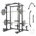 Power Cage 2000LBS,All in One Squat Rack with Dual Pulley Cable System ...