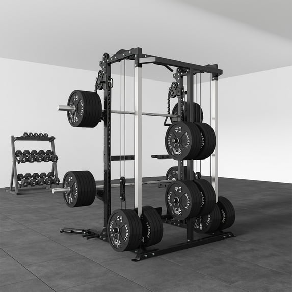 Power Cage, 2500 lbs Multi-Function Power Rack with Adjustable Cable ...