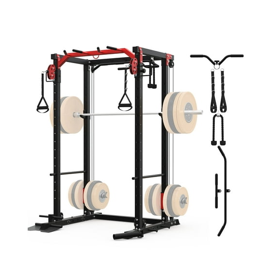 Power Cage, Power Rack with Cable Crossover System, 2000LBS Squat Rack ...