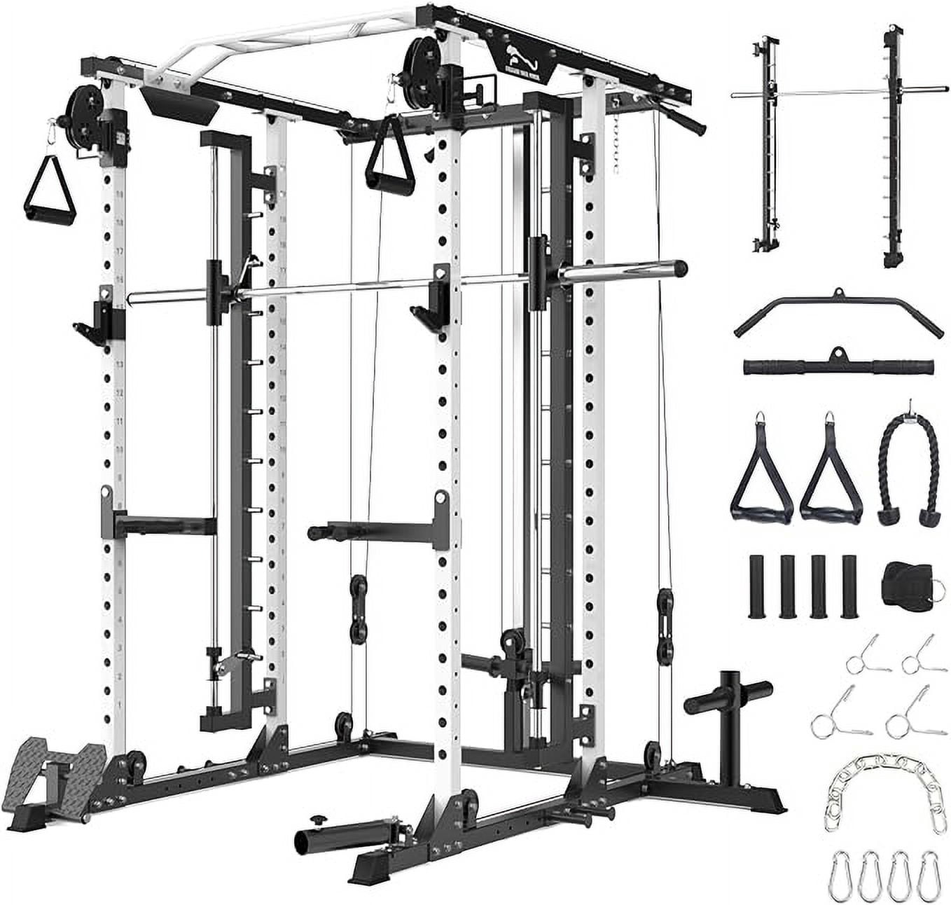 Home Workout Cage JEEKEE 2000LBS Power Cage With Cable System - All-in ...
