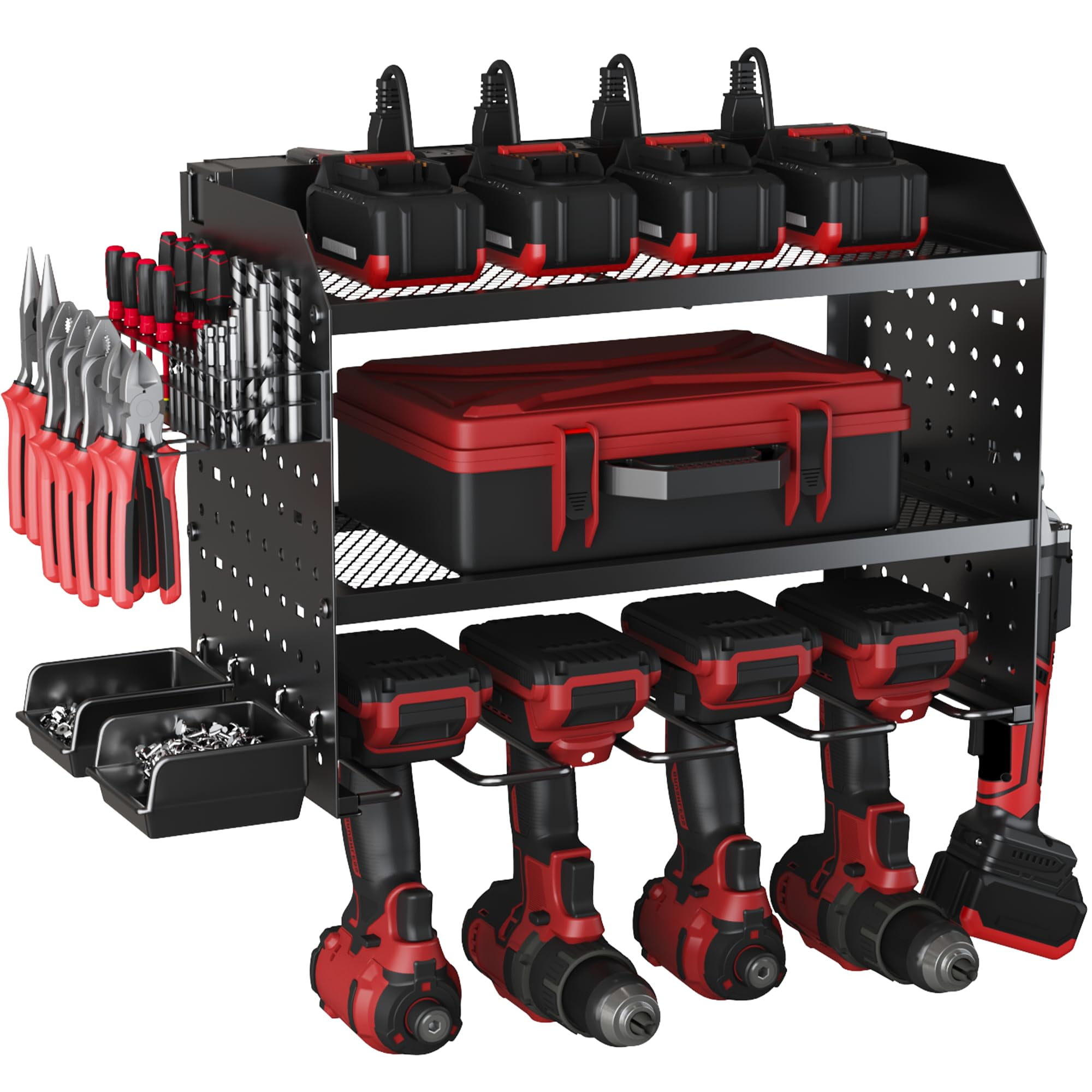 Power Charging Station, Garage 4 Drill Power Wall Organizer, Metal Hand ...