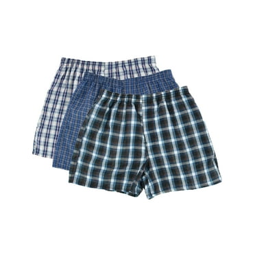 Men's Quick Dry Checker Plaid Shorts, Cotton Blend Boxers Trunks ...