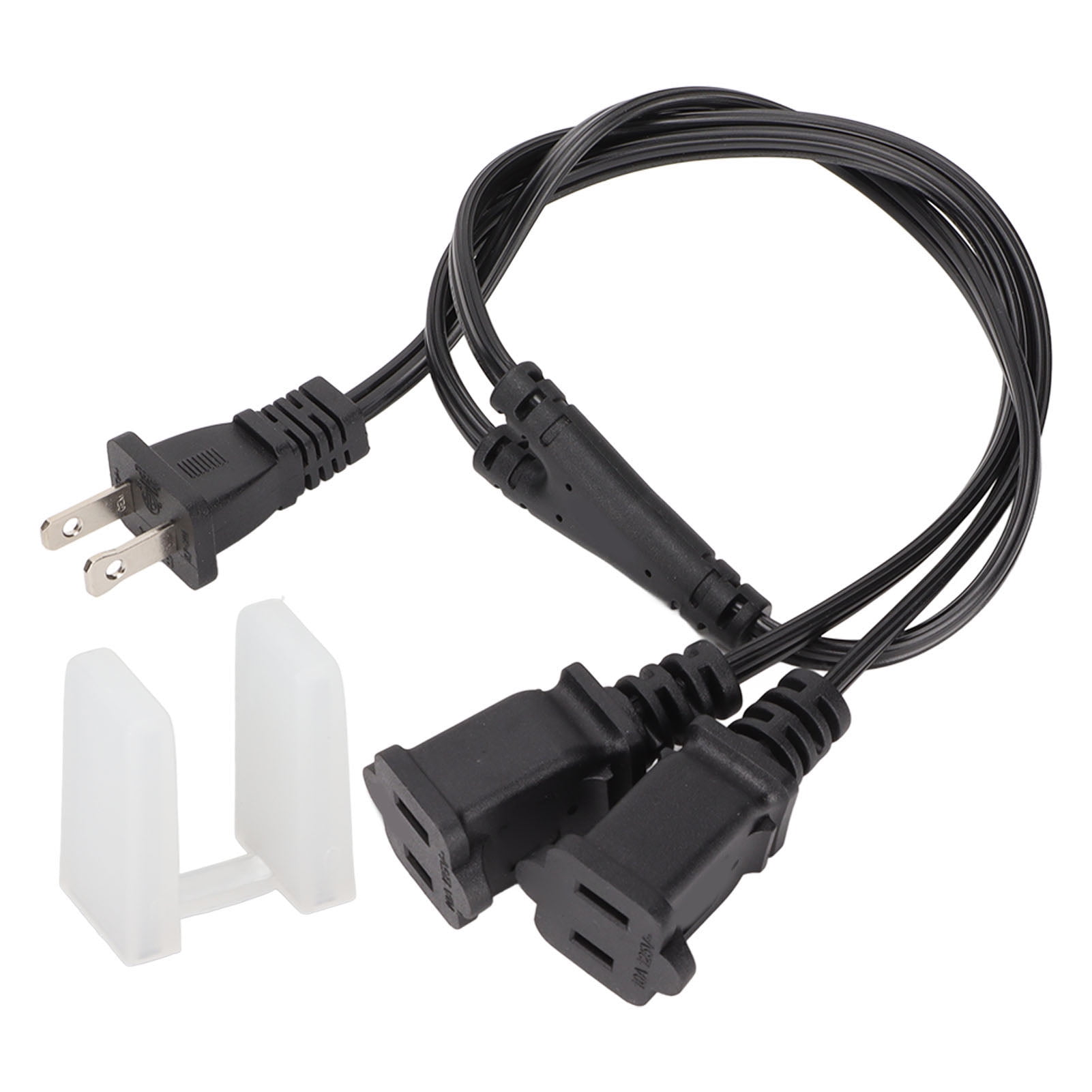Power Cord Extension Y Splitter 18AWG Heavy Duty Male to Dual Female 2 ...